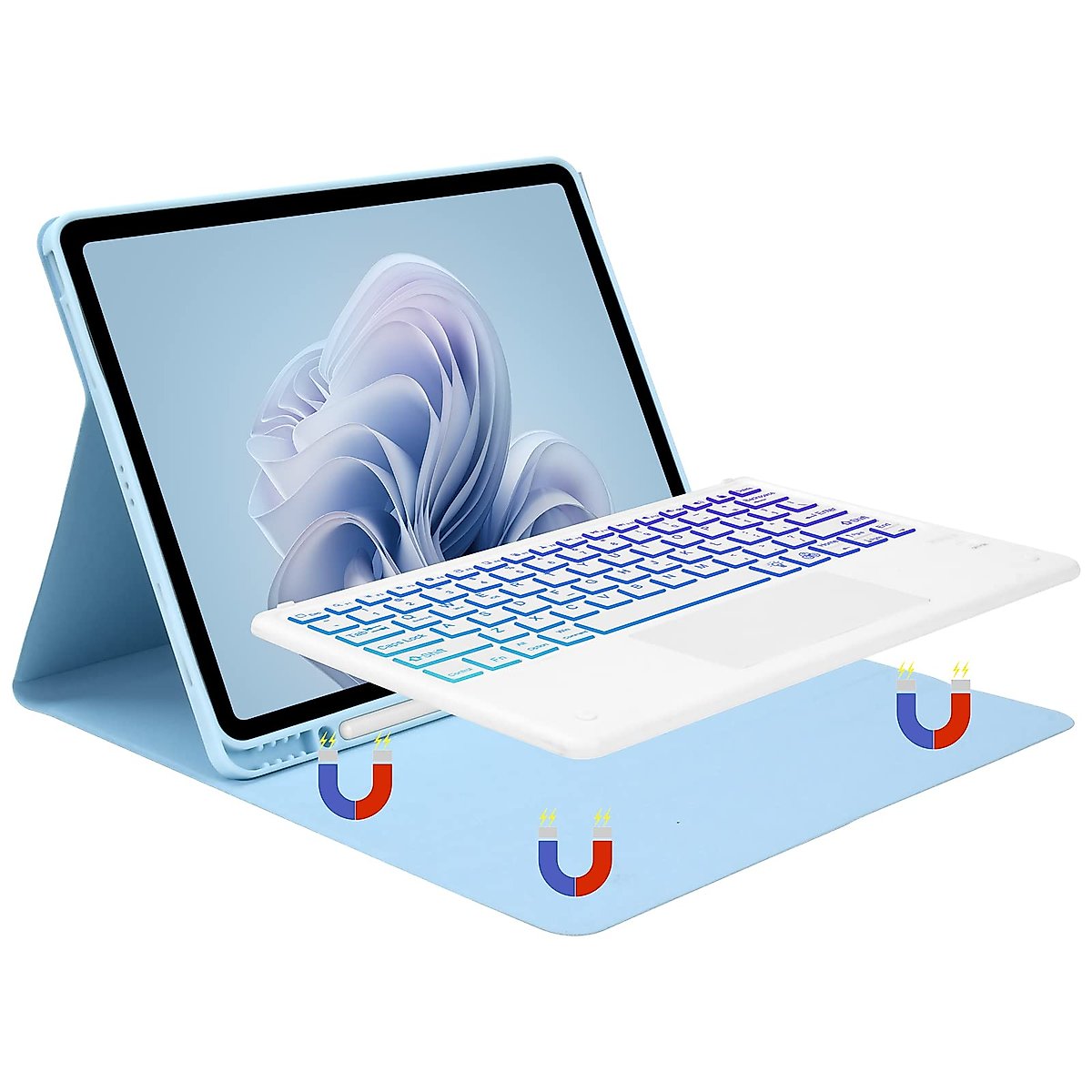 BQSS Keyboard Case for iPad Air 13 inch(M2) 2024 Case with Keyboard for iPad Pro 12.9 inch 6th Gen 2022/5th Gen Keyboard Cover Detachable Backlit Keyboard Wireless Keyboard
