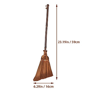 Cabilock Asian Straw Broom Thai Natural Flower Grass Broom Whisk Broom House Broom Retro Kid Sweeping Cleaning Broom for Home Kitchen Bedroom