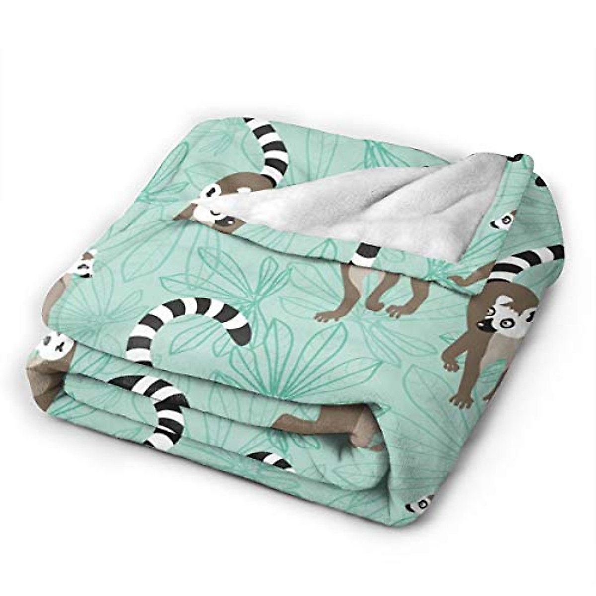 Delerain Flannel Blanket Cute Lemurs Lightweight Cozy Bed Blanket Soft Throw Blanket fits Couch Sofa Suitable for All Season 60"x80" for Kids Women Men