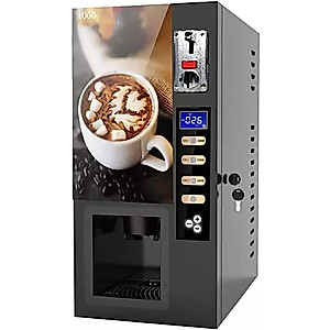 zinici Smart Commercial Coffee Maker Fully Automatic Self Coin Payment 3 Flavor Instant Hot Coffee Vending Machine Coffeemaker