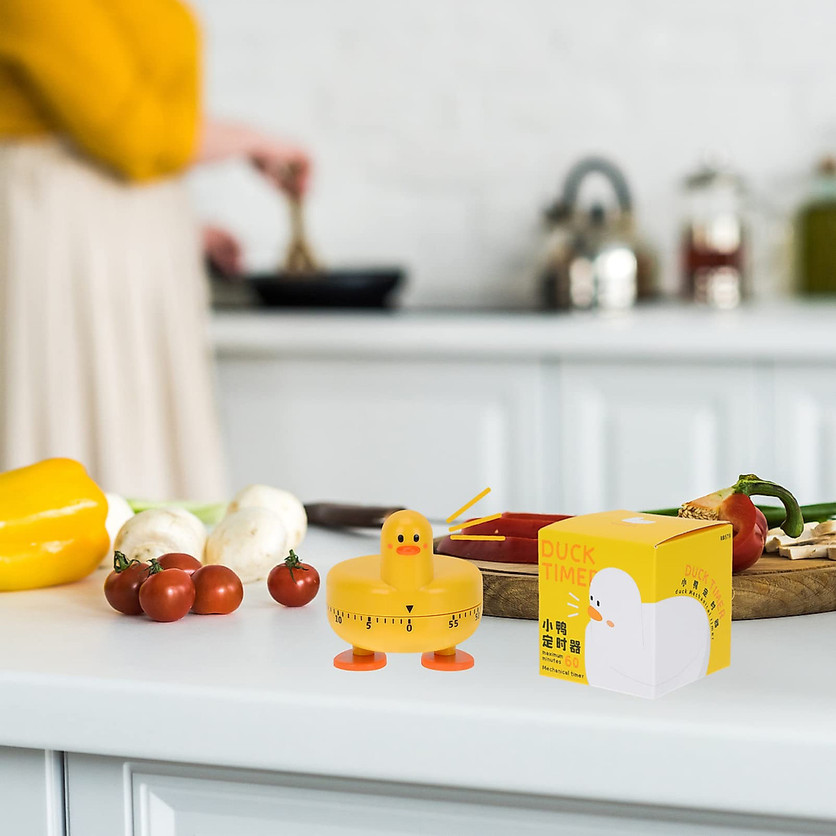 Angoily Yellow Duck Timer Mechanical Kitchen Timer 60- Minute Wind Up ...