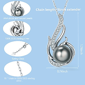 Nonnyl Gifts for Women- Pearl Necklaces Real Pearl Pendant, Christmas Gifts for Wife Mom Girlfriend, Anniversary Valentine's Day Mothers Day Gifts Birthday Fine Jewelry Gifts for Her, 18K Gold Plated