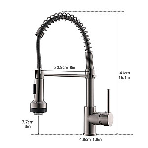 AIMADI Modern Kitchen Faucet Pull Down Sprayer,Stainless Steel Single Handle Kitchen Sink Faucet with LED Light,Brushed Nickel