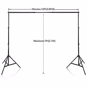 SLOW DOLPHIN Photo Video Studio 10Ft Adjustable Backdrop Support System Kit Background Stand with Carry Bag