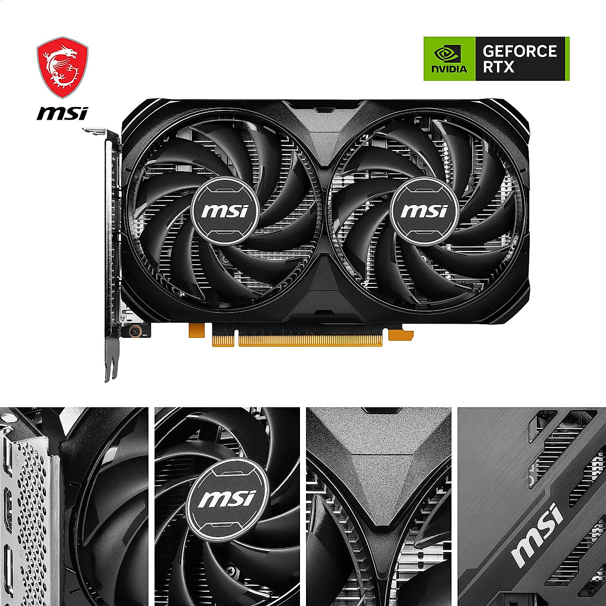 MSI GeForce RTX 4060 Ti VENTUS 2X BLACK 16G OC Graphics Card - RTX 4060 Ti GPU, 16GB GDDR6 (18Gbps/128-bit), PCIe 4.0-2 x TORX Fan 4.0 - HDMI 2.1a, DisplayPort 1.4a