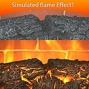 FRITHJILL Electric Fireplace Heater,1400w 18" Indoor Freestanding Fireplace Stove with Realistic Flame Effect