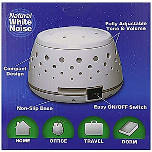 White Noise Sound Machine - Real Fan Sleep Aid, Noise Cancelling for Office Privacy, Home, Baby & Adults - Portable, Travel Friendly Sleep Machine