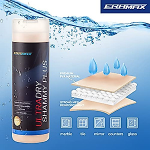 Eramax Super Value 4 Pack Professional Shammy Towel for Car (2XL and 2 Mini Chamois Cloth for Car Drying) Super Absorbent Car Drying Towel, Car Chamois and Boat Towel