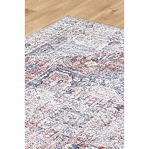 Home Culture Machine Washable Area Rug, Non-Shedding, Distressed Area Rug for Livingroom, Kitchen, Dining, Office, Low Pile, Pet Friendly Luna Rug, 5'2'x7'6'