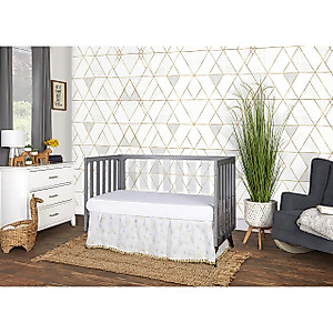 Evolur Acrylic Millennium 4 in 1 Convertible Crib Toddler Rail I Easily Coverts to Toddler Bed & I Acrylic Slats, Pebble Grey (702AC-PG)