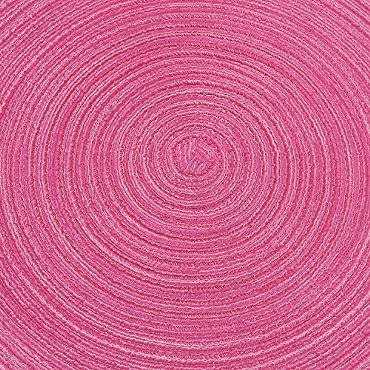 SHACOS Round Braided Placemats Set of 6 Cotton Round Place Mats 15 inch Washable Table Mats for Holiday Party (Hot Pink, 6)
