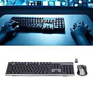 Wireless Keyboard, 104-key PC Notebook Keyboard Wireless Keyboard Mouse Set Gaming Keyboard Universal Computer Keyboard for Home Bedroom