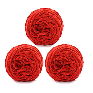 YingRen Pure Color Cute Soft Knitting Chunky Towelling Wool Ball Skein Scarf Yarn - Perfect for Any Knitting and Crochet Mini Project Blue 100g