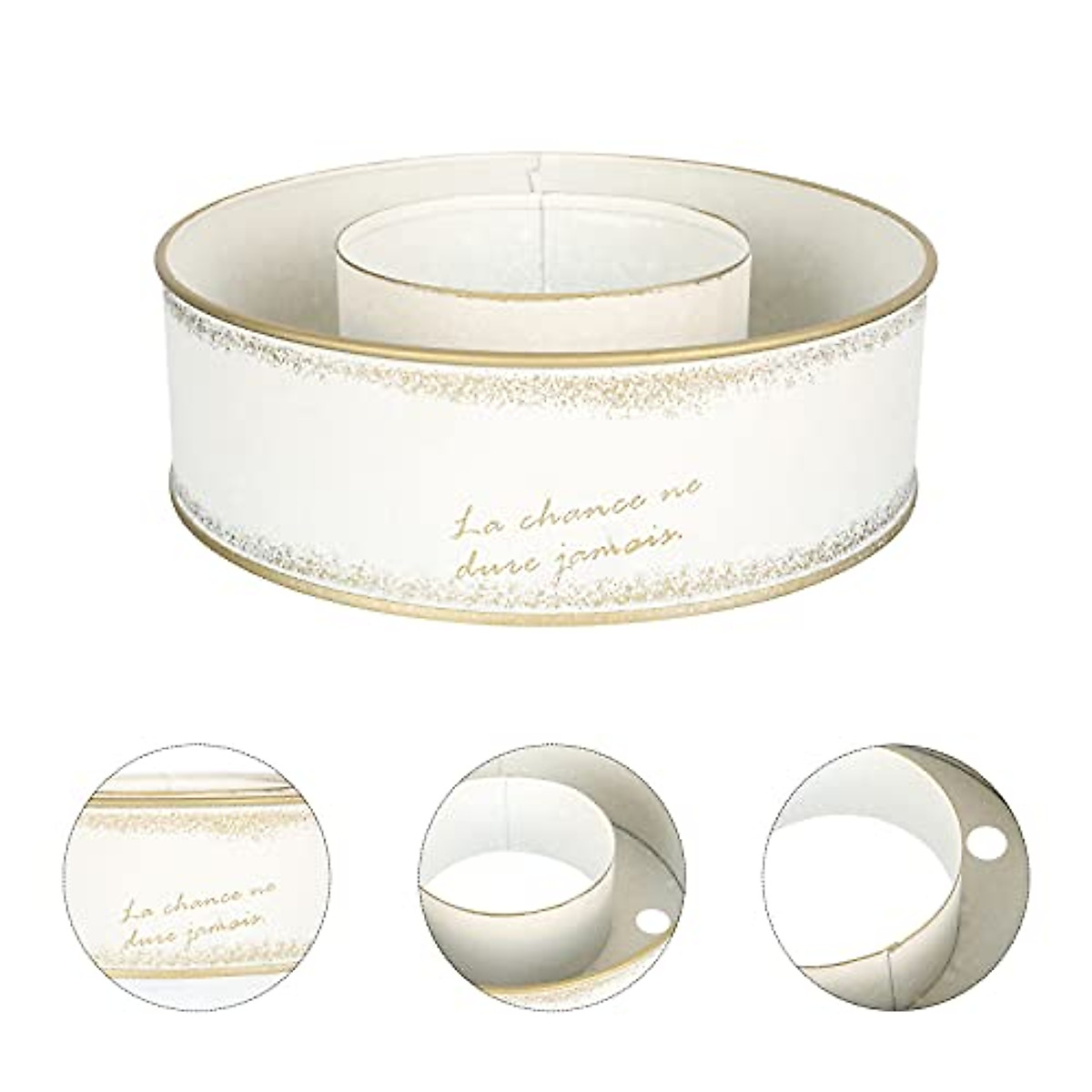 Happyyami 1pc Ring Flower Pot Metal Flower Planter Outdoor Planter Decorative Cute Flower Pot Table Plant Pot Succulent Pot Retro Planter vase Front Door White Small Cactus Iron Office