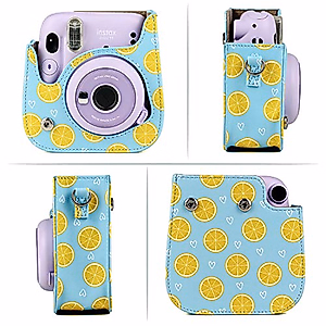 CAIUL Camera Accessories Bundle Compatible with Fujifilm Instax Mini 11, Ice Blue Lemon