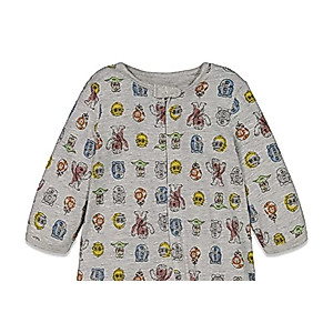 STAR WARS Baby Boys 2 Pack Sleep N' Play Footies Chewbacca Yoda R2-D2 3-6 Months