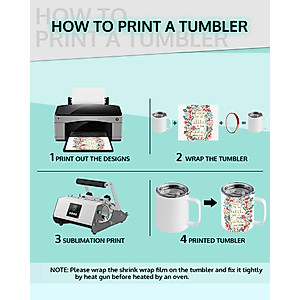 OFFNOVA 12oz Sublimation Tumblers Blank 4 Pack Stainless Steel Coffee Tumblers With Handle and Lid, Double Wall Vacuum Camping Cup for Hot & Cold Drinks Tea