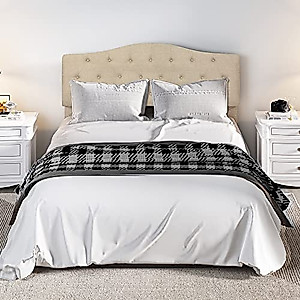 YITAHOME Upholstered Headboard, Linen Tufted Upholstered Headboard with Diamond Tufted, Headboards for Full/Queen Size Bed - Beige