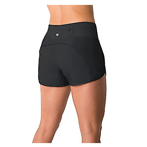 Tough Mode Womens 3" Lightweight Running WOD Volleyball Shorts Workout Mesh Liner Zip Pocket Black