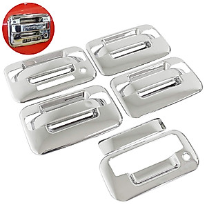 NewYall Chrome Exterior Door Handle Cover with Keypad and Tailgate Cover for Ford F-150 2004-2014 Outer Front Rear Left Driver Right Passenger Side