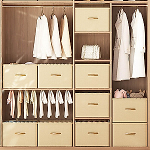 PONPRNGY Cloth Storage Bin - Large Capacity Storage Bins Closet Organizer System, Household Wardrobe Layered Sorting Box Clothes Pants Fabric Art Drawer Folding Clothes Storage Box (B/medium)