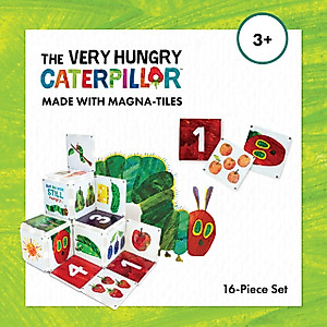CreateOn Magna-Tiles The Very Hungry Caterpillar Toys, Magnetic Building Toys from The World of Eric Carle Books, Educational Magnetic Tiles Toys for Ages 3+, 16 Pieces