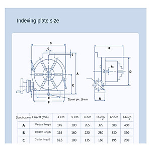 KACOME 6 in. Universal indexing Table Rotary Table 125 3-jaw Chuck milling Machine Indexing Head Vertical and Horizontal indexers