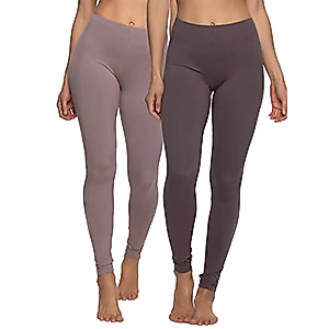 Felina Velvety Super Soft Lightweight Style 2801 Leggings 2-Pack - for Women - Yoga Pants, Workout Clothes (Big City, Small)