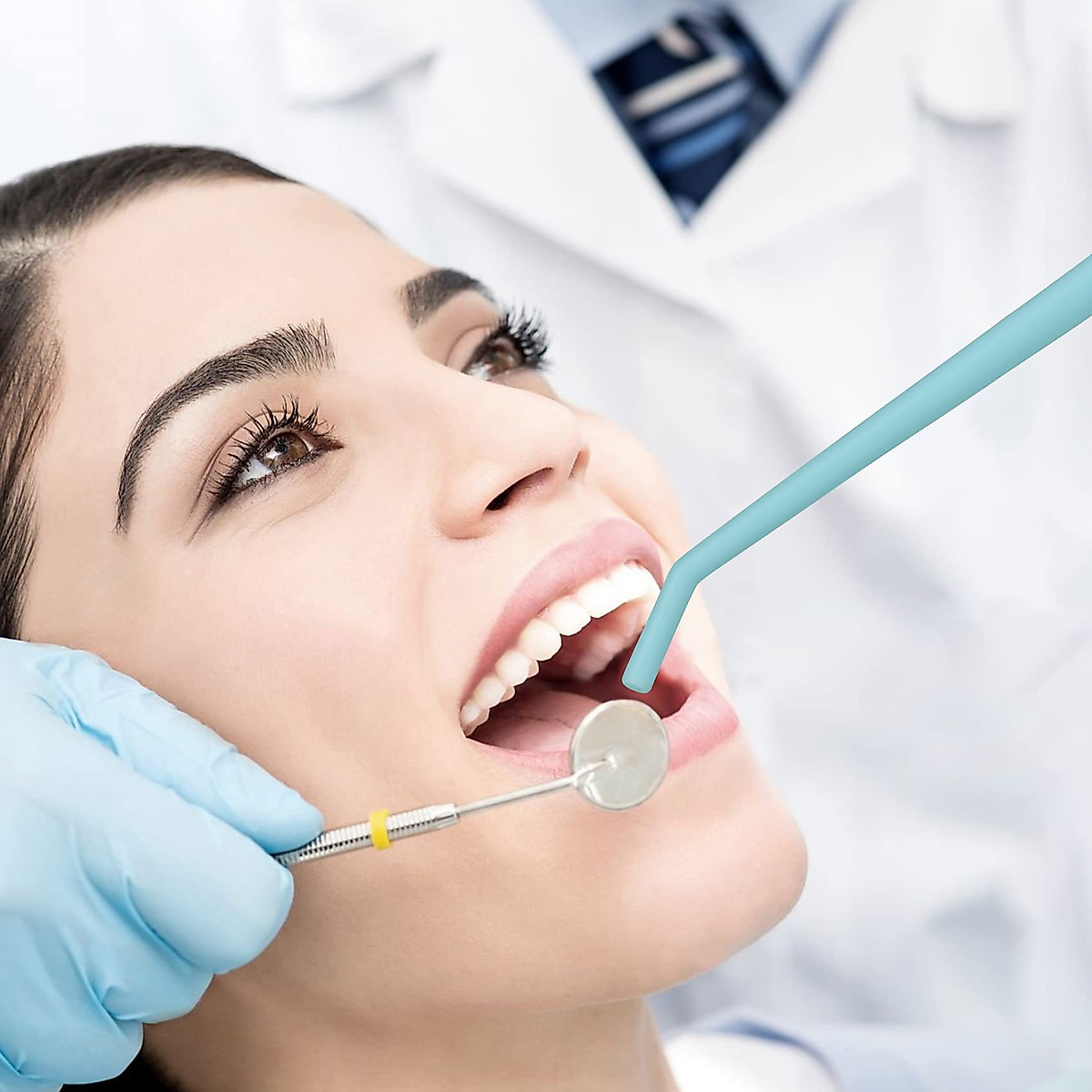 Annhua 25 Pcs Large Dental Surgical Aspirator Tips Disposable Green Suction Tips, Dental Aspirating Tips 1/4 Inch Diameter, Used for Dental Clinic, Operating Room, Lab