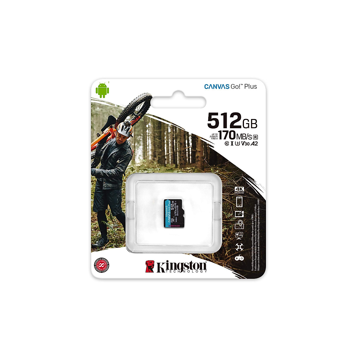 Kingston 512GB Canvas Go Plus microSDXC Card | Up to 170MB/s | UHS-I, C10, U3, V30, A2/A1 | with Adapter | SDCG3/512GB