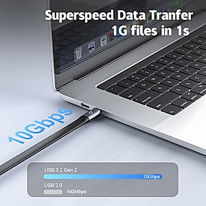 DOCKCASE Short USB C to USB C Cable (0.72ft), 3.1 Gen 2 10Gbps 100W 4K Video Data Transfer Charging Cable for Samsung Galaxy S8, S9, S10,T5 LaCie SSD, MacBook Pro, iPad Pro, and More