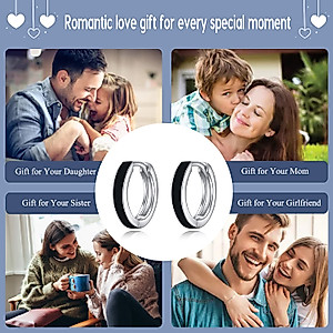AOBOCO Black Sterling Silver Hoop Earrings for Men Mothers Day Birthday Jewelry Gifts for Men Women Mom (1-Round Hoops)