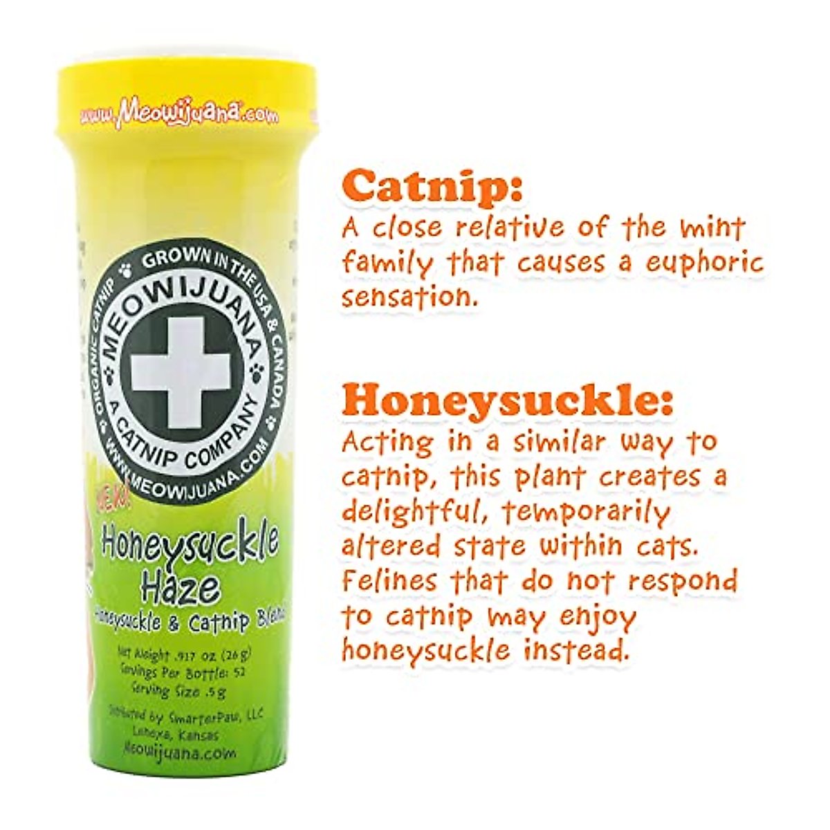 Meowijuana Catnip| New Honeysuckle Haze | Organic | Premium Ground Catnip | High Potency | Grown in The USA