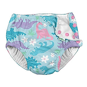 i Play Girls Reusable Absorbent Baby Swim Diapers Aqua Dinosaurs 4T