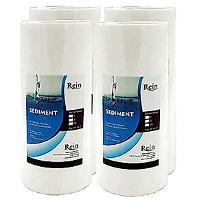 4-Pack of 5 Micron 10" x 4.5" Full Flow Sediment Water Filter Replacement Cartridge | Whole House Sediment Filtration | Compatible with W15-PR, HD-950, WFHD13001B, GXWH35F, GXWH30C, HF45-10BLBK10PR