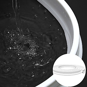 118 IN Shower Threshold Water Dam Collapsible Shower Water Splash Guard for Curbless Bath Shower Barrier Water Stopper for Wet and Dry Separation Bathroom and Kitchen (White/9.8 FT)