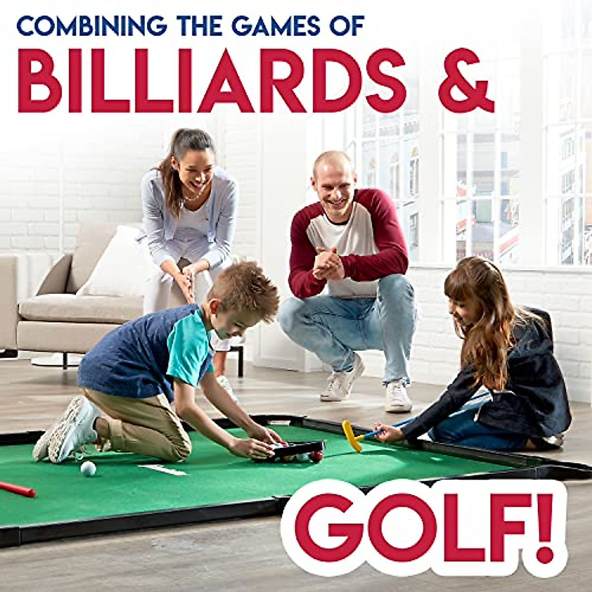Franklin Sports Billiards Mini Putt Golf - Mini Golf + Pool Combo Game - Fun Indoor + Outdoor Family Game for Kids + Adults - Solo + Multiplayer Game