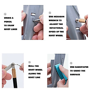 HUBEST Model Rivet Maker Tool with Handle for Model Hobby Craft Building Accessories Tool(Set S2)