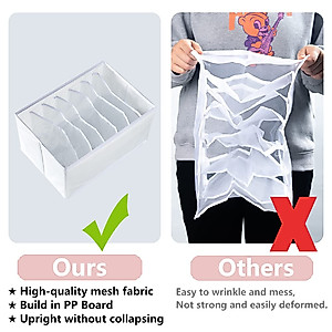 Wardrobe Clothes Organizer, Drawer Organizers For Clothing, Jeans Leggings 7 Compartments Foldable And Washable Storage Box, Built-in PP Board, No Deformation, Large Space, 2 Sizes (White)
