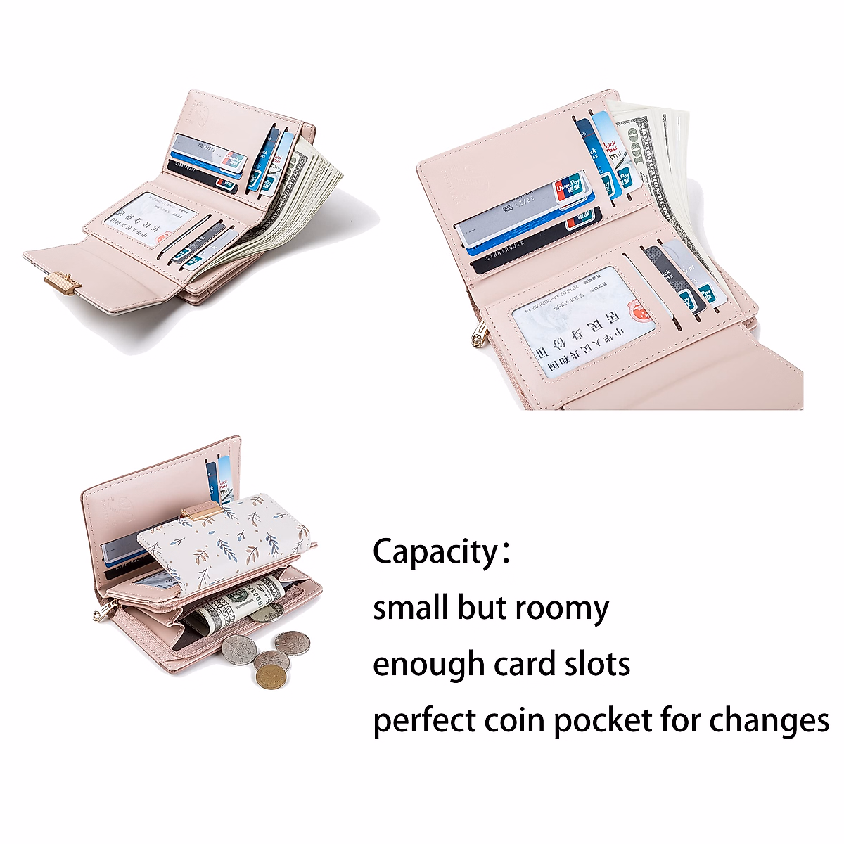 Plergi PU Leather RFID Blocking Flap Wallet for Women Large Capacity Card Holder