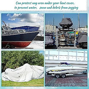 Datanly 20 Pcs Boat Cover Support System Include 4 Pcs Telescopic Adjustable Height Aluminum Boat Cover Support Poles 12 Pcs Webbing Straps 4 Pcs Weight Bag Hull Boat Jon Boat Accessories, Blue