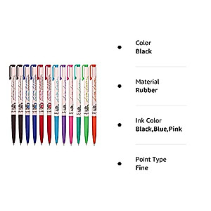 Xeno 0.38mm Baby Mikey Lisa Character Slim Ballpoint Pen, Baby Mikey Lisa, Assorted 12 Colors