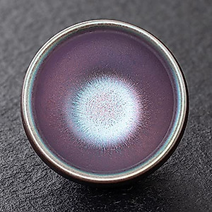 KALEFUCHA Handmade Chinese Tenmoku Tianmu Jian Zhan Gongfu/Kungfu Tea Cup With Certificate and Gift Box, Set Of Two Jianzhan Tea Ceremony Cups in Japanese Style. 155 ml (5.24 oz)