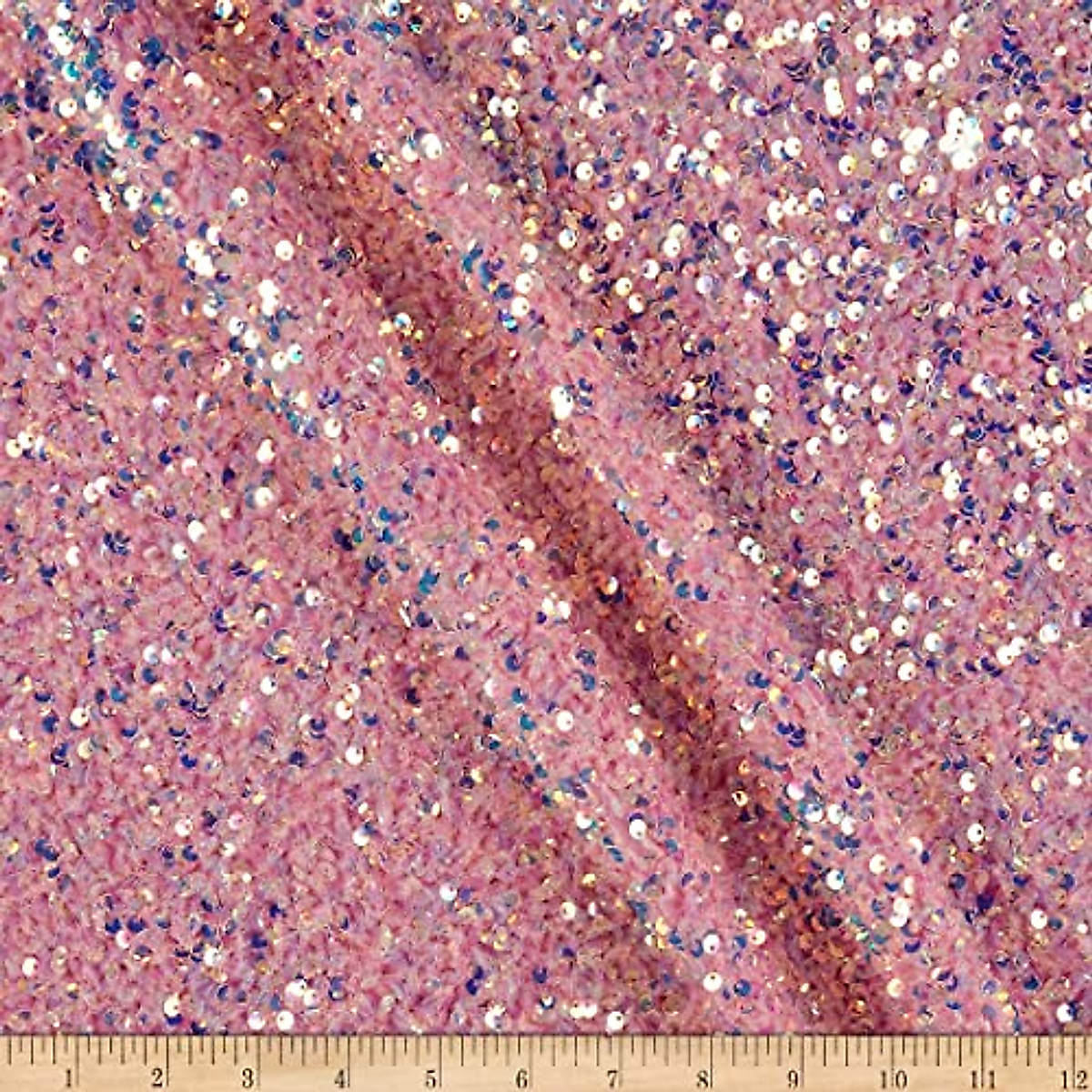 Pink Fabric with Sequins Stretch sequin Fabric Yard Sample/Swatch Pink Sequin material Fabric Stretch Fabric Squares Quilting Fabric for Dress Making Sequins Material for Sewing Spandex Glitter Fabric