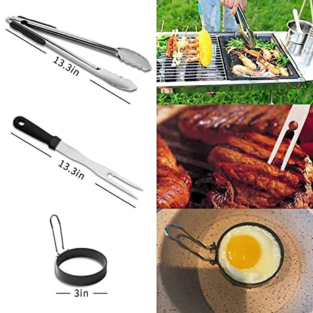 FIFIT KITCHEN Flat Top Griddle Accessory Tool Kit 6 Pieces, 2 Bottles,2 Spatulas, Chopper Scrapper And Tong Perfect Fit For Cooking Indoor Or Outdoor