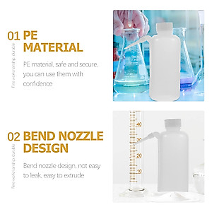 Hemobllo Safety Wash Bottles- Unitary Wash Bottles PE Squirt Bottles Lab Squeeze Bottle Chemical Wash Bottle, Lab Water Squirt Bottle Watering Tool Tattoo Wash Bottle (4PCS)