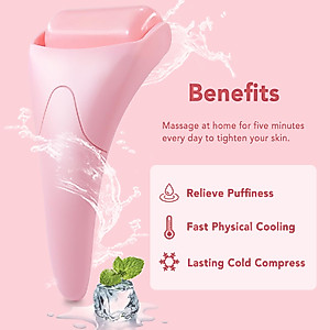 huefull Face Ice Roller Massage, Ice Roller for Face & Eye Puffiness Relief, Shrink Pores, and Tighten Skin, Skin Care Tool