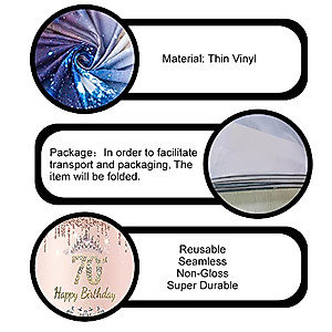 PHMOJEN 70th Birthday Backdrop for Women Pink Rose Gold Glitter Silver Diamonds 70 Year Old Birthday Party Decoration Photo Backdrop Happy 70 Bday Poster Vinyl 7x5ft Photo Booth Props BJGJPH44