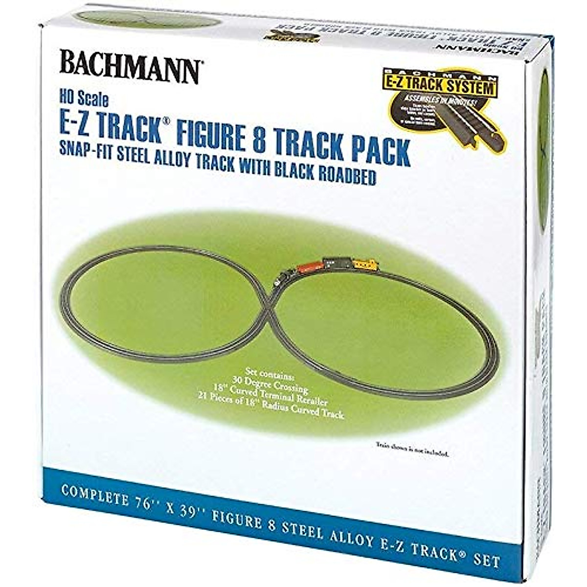 Bachmann Trains Snap-Fit E-Z TRACK E-Z TRACK FIGURE 8 TRACK PACK - STEEL ALLOY Rail With Black Roadbed - HO Scale Medium