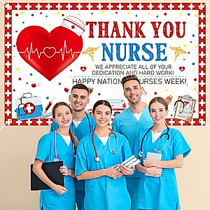 Thank You Nurse Backdrop Large Size Thank You Nurse Banner for Nurse Appreciation Week Decorations National Nurses Week Nursing Graduation Party Decor Supplies